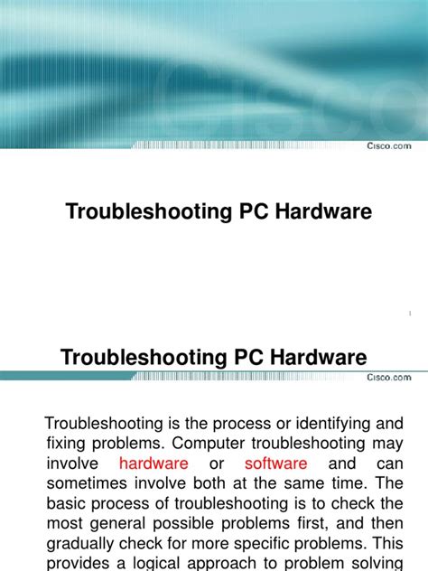 Pc Troubleshooting Introducing To Problems Pdf Troubleshooting
