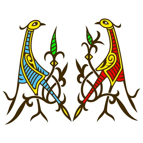 Dancing Storks Traditional Ukrainian Ornament Element Symbol Vector