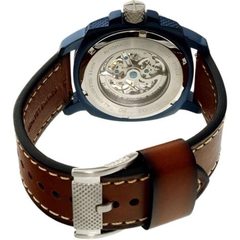 Authentic Fossil Men Modern Machine Skeleton Dial Brown Leather Watch ...