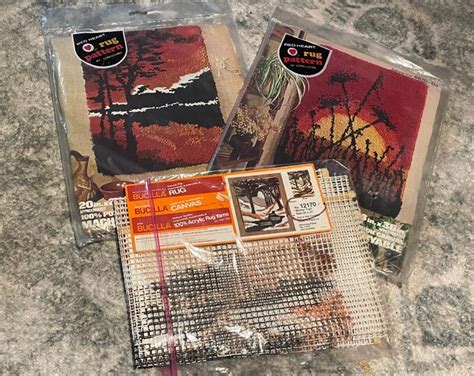 Vintage Latch Hook Patterns Make Your Own 1970s Decor Three Different