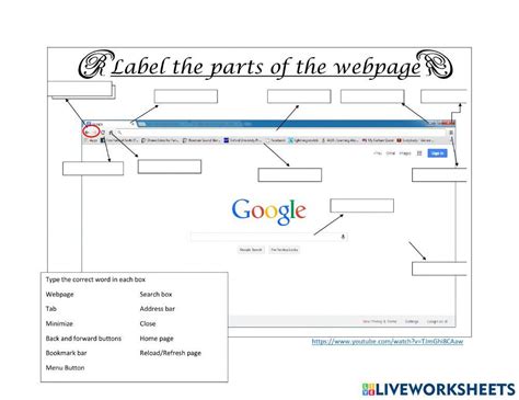 Parts Of A Website Worksheet Live Worksheets Worksheets Library