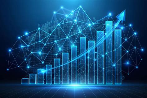 Digital Growth Graph Chart On Technology Map Abstract Premium Ai