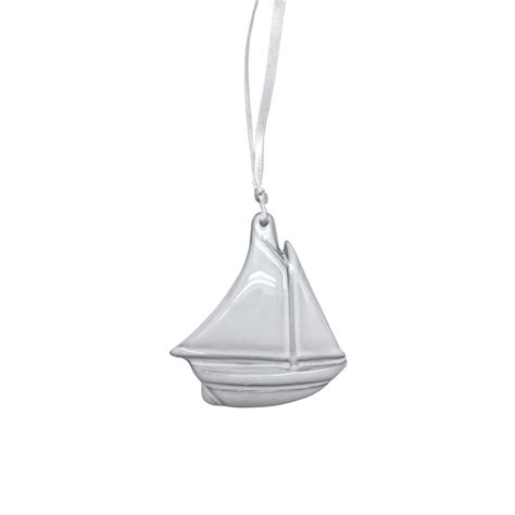 Sailboat Ceramic Ornament Matterns Floral
