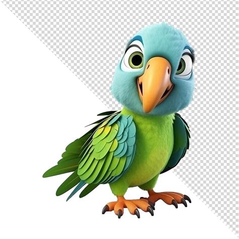 透明な背景に隔離された枝のマカオのオオカミ Png Psd プレミアムpsdファイル