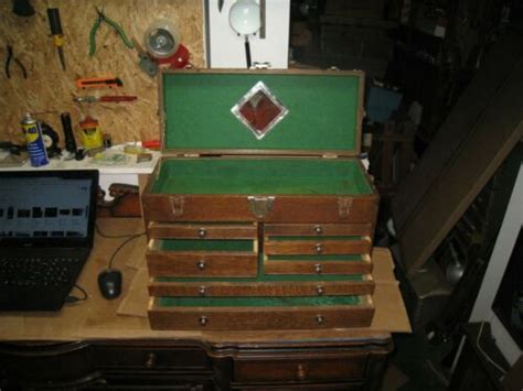 Vintage Drawer Machinist Tool Chest Wooden Dove Tail Craftsman Union Antique Price