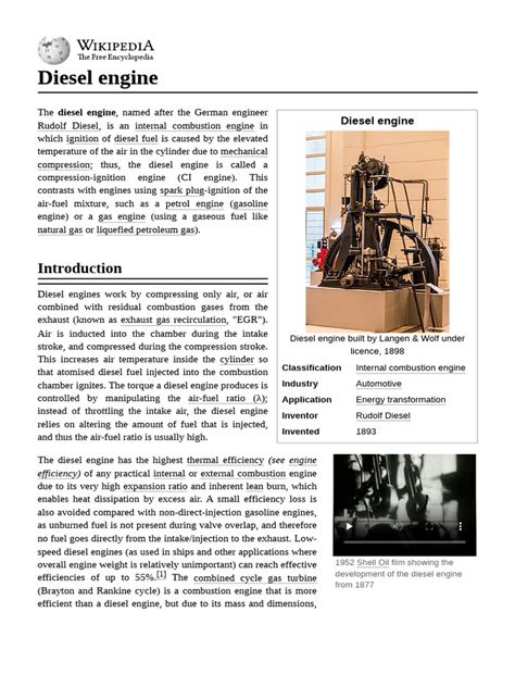 Dieselengine Pdf Diesel Engine Internal Combustion Engine
