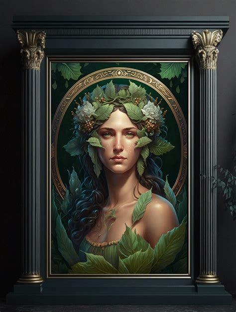 Gaia Greek Goddess Of The Earth Gaia Poster Green Goddess Wall Decor Pacha Mama Digital Art