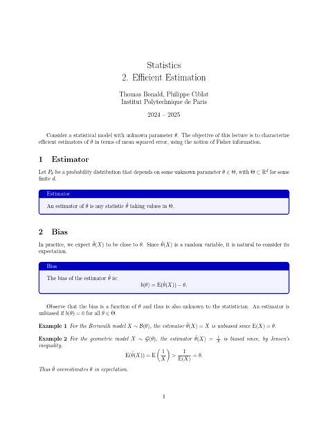 2 Efficiency Pdf Estimator Bias Of An Estimator