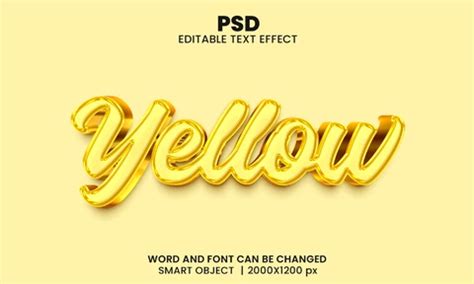 Yellow D Text Effect Free Photoshop PSD File