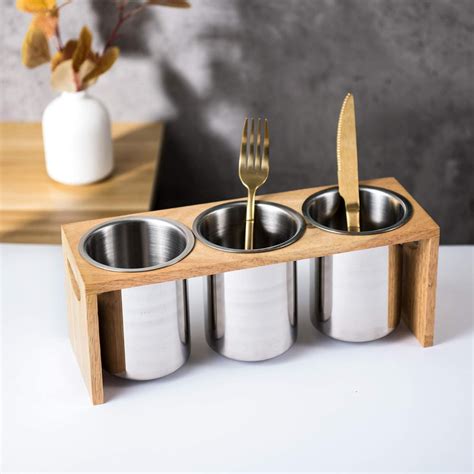 Hokku Designs Silverware Caddy Flatware Holder Stainless Steel Utensil