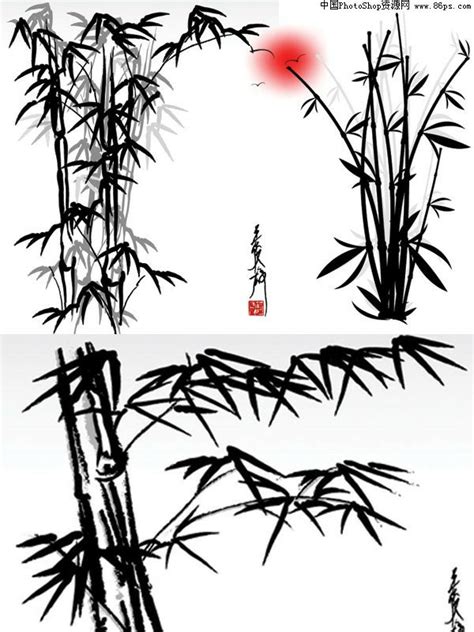水墨竹林墙纸 水墨竹林 竹林水墨画 大山谷图库
