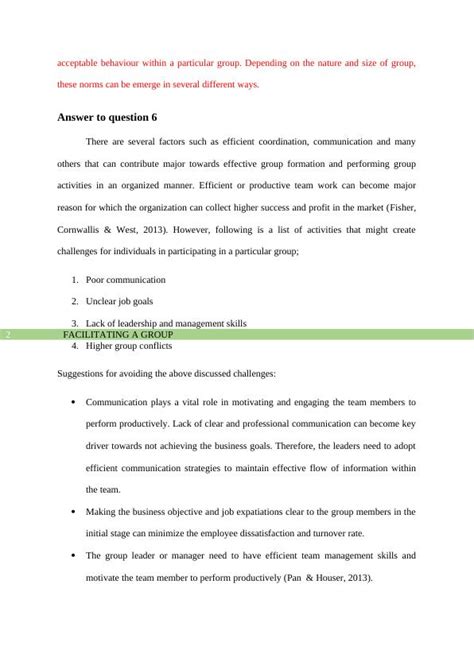 Facilitating Group Analysis Assesment