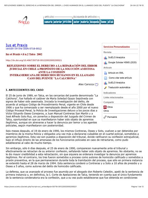 Ius Et Praxis V 8 N 2 Talca 2002 Pdf Sentencia Ley Judicaturas