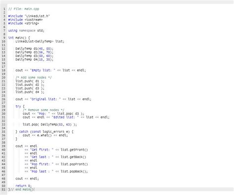 Solved File Main Cpp Include LinkedList H Chegg Com