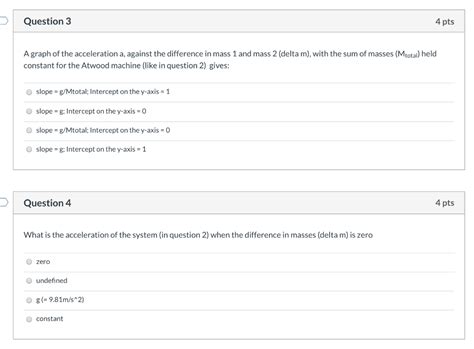 Solved Question Pts A Graph Of The Acceleration A Chegg