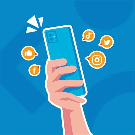 Premium Vector Hand Holding Smartphone And Playing Social Media