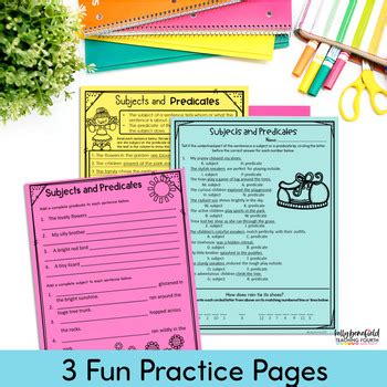 Subjects And Predicates PowerPoint Lesson Worksheets And Posters