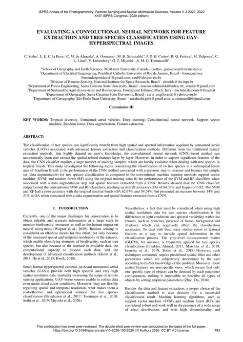 pdf evaluating a convolutional neural network for feature extraction and tree species