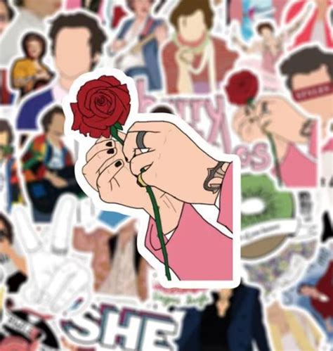 Harry Styles Stickers Pack X50 Unique Vinyl Decals For Journaling Diary