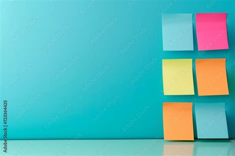 Colorful Abstract Background Pattern Of Empty Sticky Notes Colorful Set Of Blank Sticky Notes
