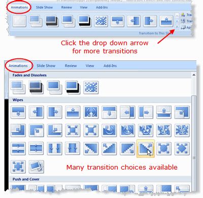 Add Slide Transitions In PowerPoint 2007