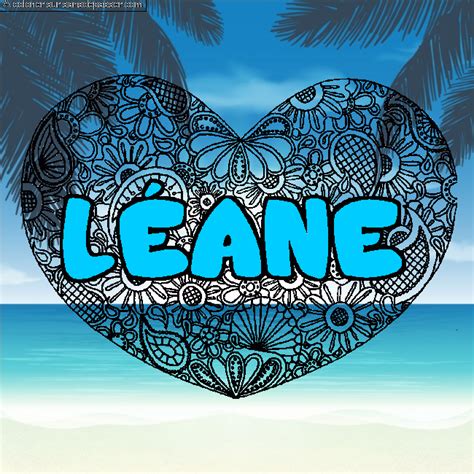 Dessin Colorié Coloriage Prénom LÉane Décor Mandala Coeur Par