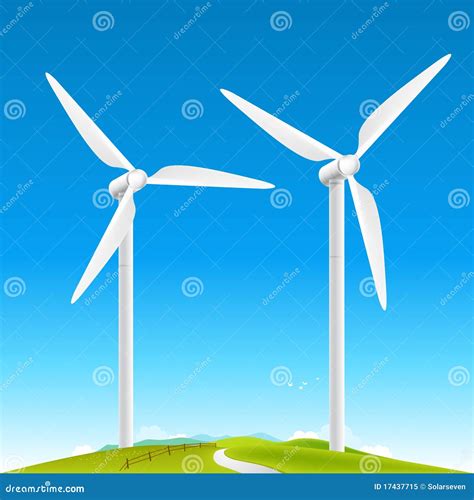 Wind Turbines Landscape Stock Vector Illustration Of Landscape 17437715