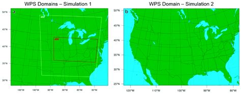 Plot Showing The Wrf Arw Domains For A Simulation 1 And B