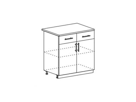 Модульная кухня Прага шкаф нижний с 2 ящиками и створками ШН1Я 800 купить в СПб по цене 6 264