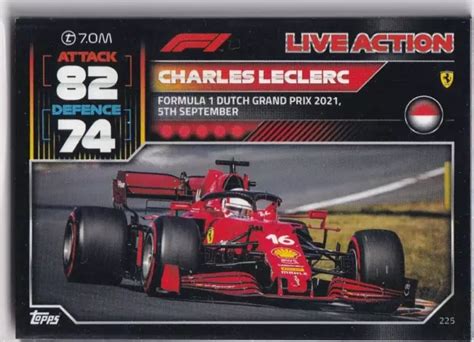 TOPPS F TURBO Attax Fórmula Tarjeta Núm Live Acción Charles Leclerc EUR