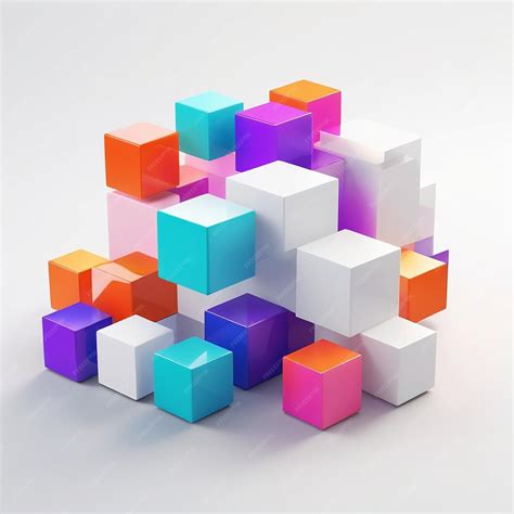 Abstract 3d Rendering Of Geometric Shapes A Composition In Dimensions Premium Ai Generated Image