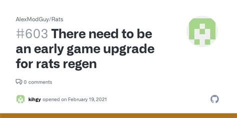 There Need To Be An Early Game Upgrade For Rats Regen · Issue 603