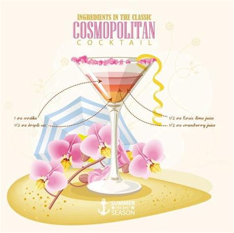 여름 시즌 칵테일 포스터 디자인 벡터 Eps Uidownload