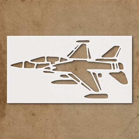 Stylized Fighter Jet Stencil Art For Diy Projects Etsy