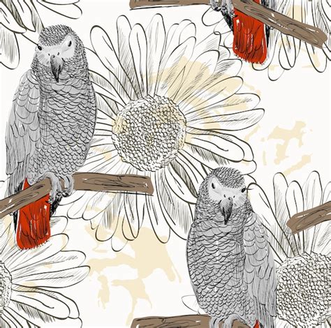 Premium Vector Parrot Seamless Pattern