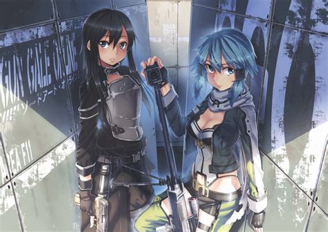 Kirito Sinon And Kirito Sword Art Online Drawn By Siqimiharuu