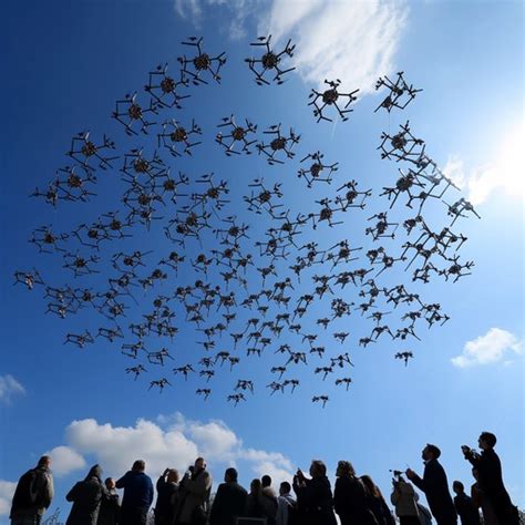 Free Drone Swarm Display Photo Drones Crowd Sky Download At Stockcake