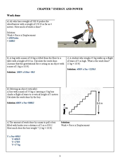 F3 Chapter 7 Energy And Power Pdf Potential Energy Weight