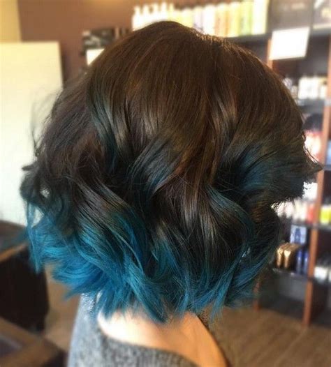 Blue Tips On Brown Hair