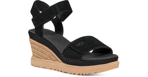 Ugg Uggr Ileana Wedge Sandal In Black Lyst