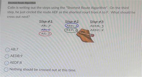 Shortest Route Algorithm Colin Is Writing Out The Steps Using The