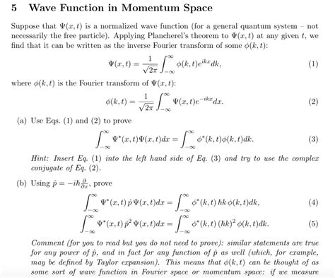 Solved Wave Function In Momentum Space Suppose That V X T Chegg