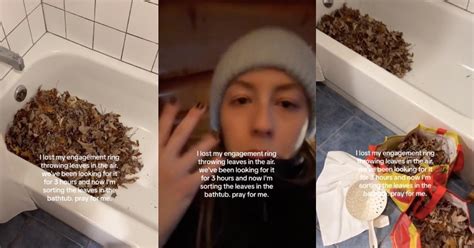 Woman Loses Her Engagement Ring While Throwing Leaves