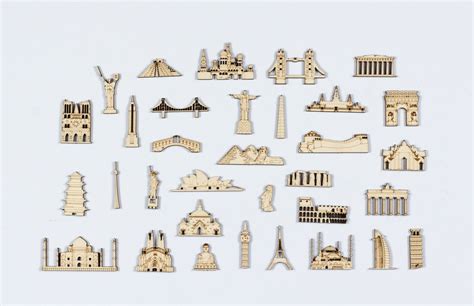 Wooden Mini Landmarks Stickable 68travel