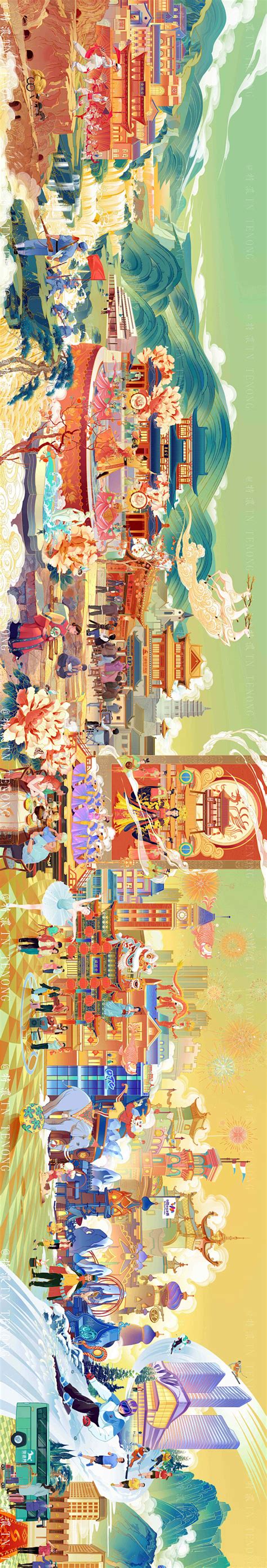 陕旅集团【锦绣陕旅】贺岁长卷（陕西）插画商业插画特浓tn 原创作品 1