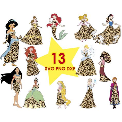 Disney Princess Leopard Svg Bundle Brave Svg Disney Prince Inspire Uplift