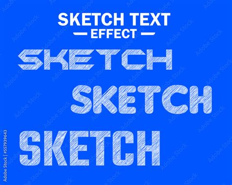 Sketch Text Effect Scribble Text Effect Adobe Illustrator Stock