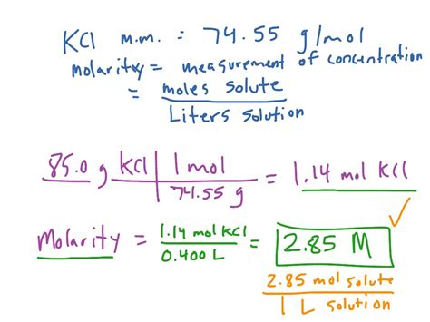 Intro To Molarity Number 2 Science Chemistry Molarity Molality Solutions ShowMe