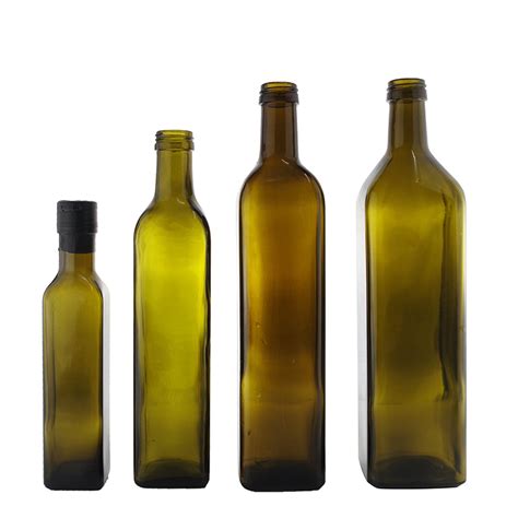 250 Ml 500 Ml 750 Ml Luxury Empty Amber Square Olive Oil Glass Bottle