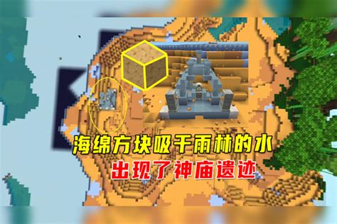 迷你世界：迷你冷知识盘点，海绵方块吸干雨林的水，发现神庙遗迹迷你世界盘点雨林方块